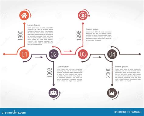Horizontal Timeline Infographics 4 Steps Vector Illustration 125154154