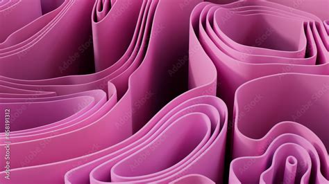Pink 3d Undulating Lines Form A Colorful Abstract Background 3d Render Stock Illustration