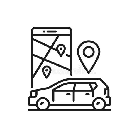 Smartphone Map Car Sharing Service Gps Navigation Stock Vector