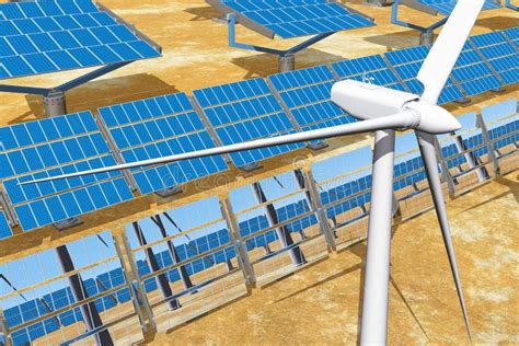 Solar Panels And Wind Turbines Stock Image Image Of Environmental Panel 22818311