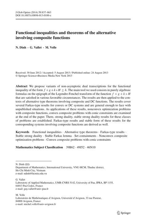 Pdf Functional Inequalities And Theorems Of The Alternative Involving