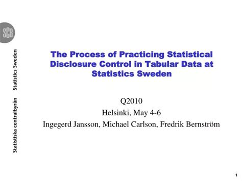 Ppt The Process Of Practicing Statistical Disclosure Control In Tabular Data At Statistics