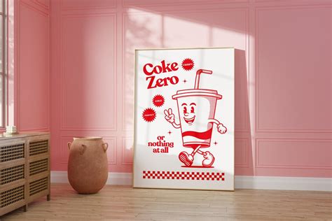 Coke Zero Digital Download Wall Print Retro Best Coke Zero Art Large Girly Art Funny Preppy Art