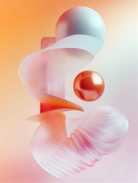 Creative Typography Background Featuring Floating 3d Letters And Abstract Forms Against A Soft