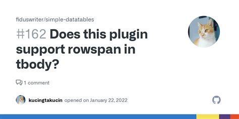 does this plugin support rowspan in tbody · issue 162 · fiduswriter simple datatables · github