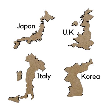 Laser Cut Wood Country And Territory Shapes World Map Wall Decor