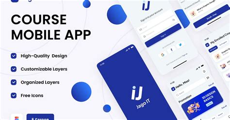 Course Mobile App Ui Design Ux And Ui Kits Ft Education And Course Envato
