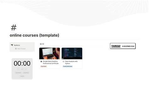 Simple Online Courses Tracker Template By Notion Marketplace