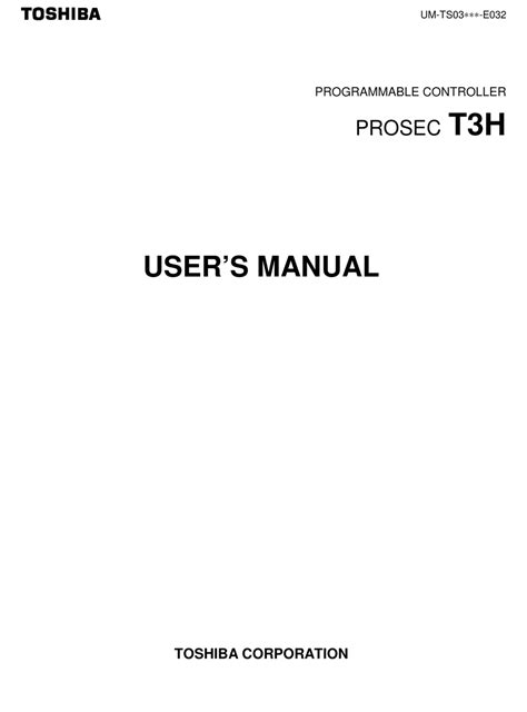 Toshiba Prosec T3h User Manual Pdf Download Manualslib