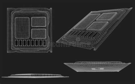 3d Vector Chip Set For Computer Stock Vector Illustration Of Server Render 198718376