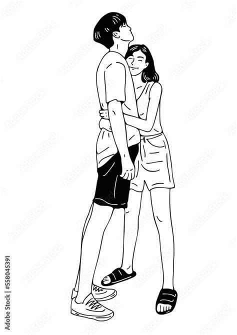 Couple Hugging Sketch