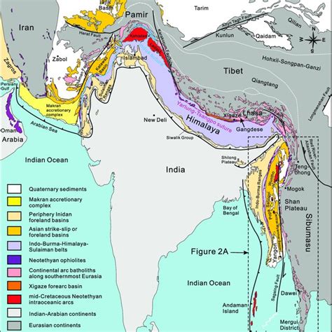 Tectonic Map Of Myanmar And Surrounding Regions Download Scientific