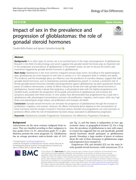 Pdf Impact Of Sex In The Prevalence And Progression Of Glioblastomas The Role Of Gonadal