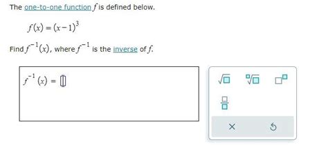 Solved The One To One Function F Is Defined Below Chegg Com