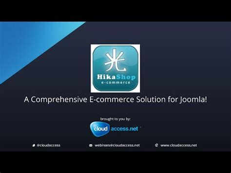 HikaShop A Comprehensive E Commerce Solution For Joomla YouTube