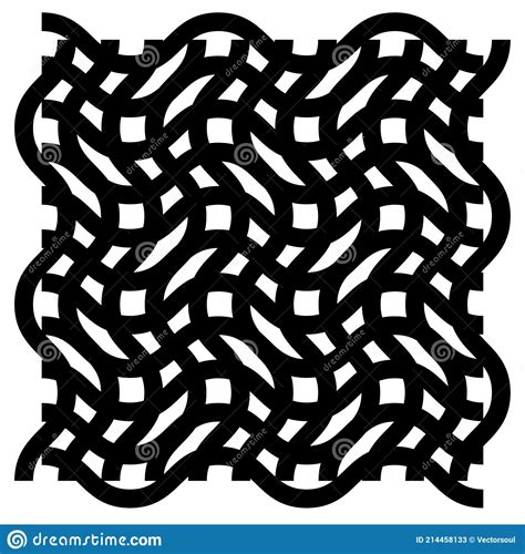 Grid Mesh Of Wavy Zig Zag Lines Criss Cross Pattern Stock Vector Illustration Of Interlace