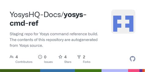 Github Yosyshq Docsyosys Cmd Ref Staging Repo For Yosys Command