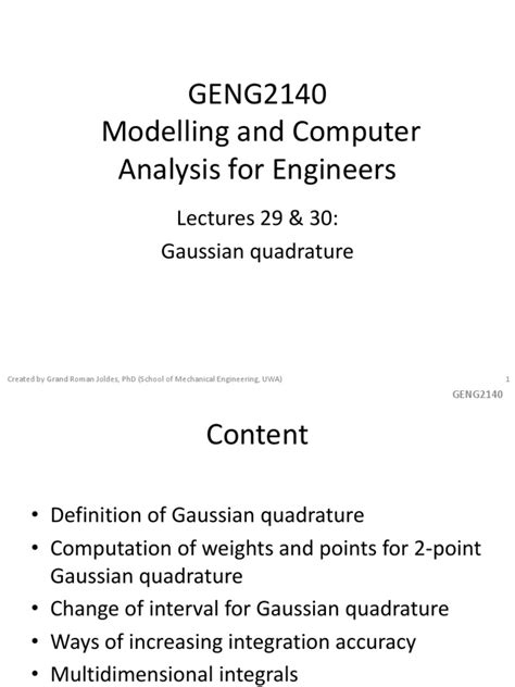 Gaussian Quadrature Pdf Integral Areas Of Computer Science