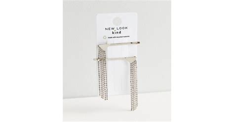2 Pack Silver Tassel Slides New Look