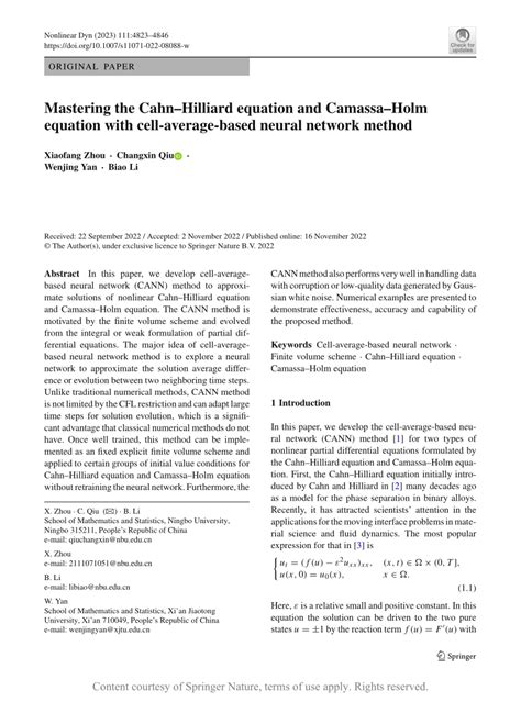 Mastering The Cahnhilliard Equation And Camassaholm Equation With Cell Average Based Neural