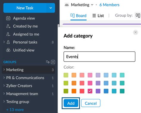 Manage Tasks Zoho ToDo