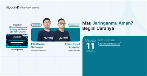 Dicoding Developer Coaching 96 Mau Jaringanmu Aman Begini Caranya Dicoding Indonesia