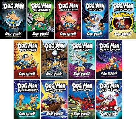 Dog Man Complete Series Books 1 13 Set By Dav Pilkey Dogman Dav