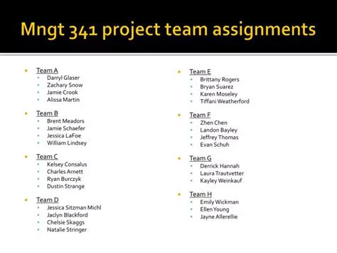 Ppt Mngt 341 Project Team Assignments Powerpoint Presentation Free