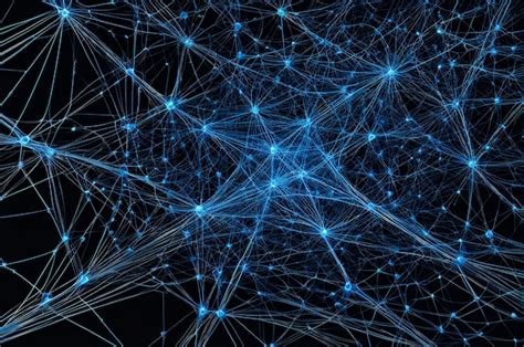 Premium Photo Interconnected Blue Lines And Dots