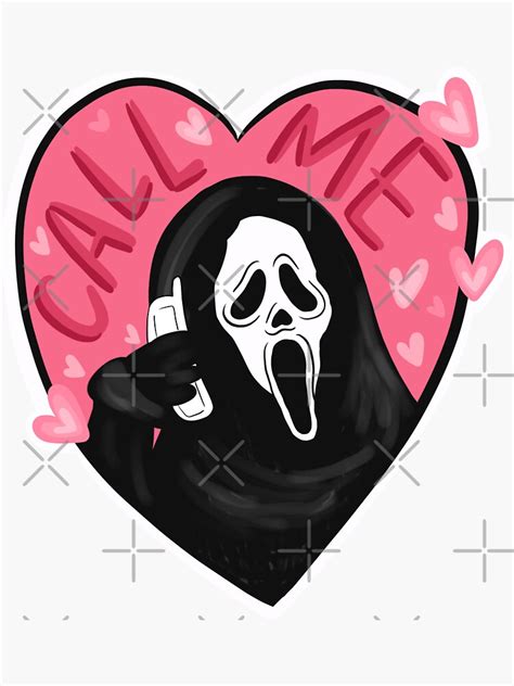 Call Me Ghostface Sticker For Sale By Caseyjasper Redbubble