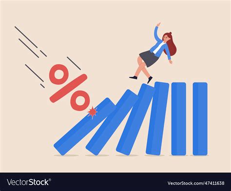 Interest Rate And Inflation Percent Concept Vector Image