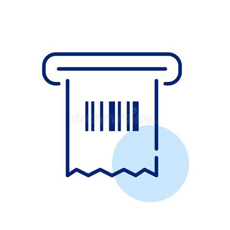 Receipt With Barcode Printed Out Contactless Atm Or Payment Transaction Pixel Perfect Icon