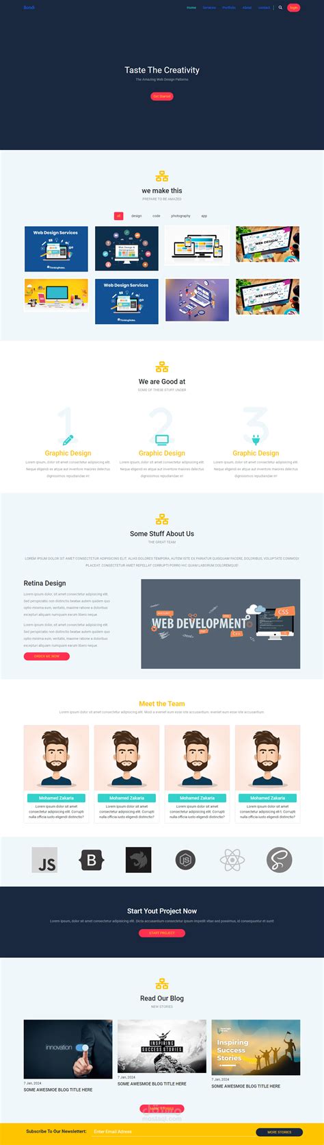 responsive landing page using bootstrap5 مستقل