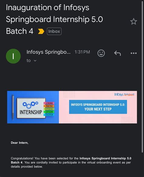 Infosysspringboard Internship Learning Growth Tech Opportunities Sri Snigdha Yellapragada
