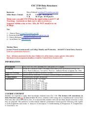 CSC2720 Spring2021 Syllabus Pdf CSC 2720 Data Structures Spring 2021