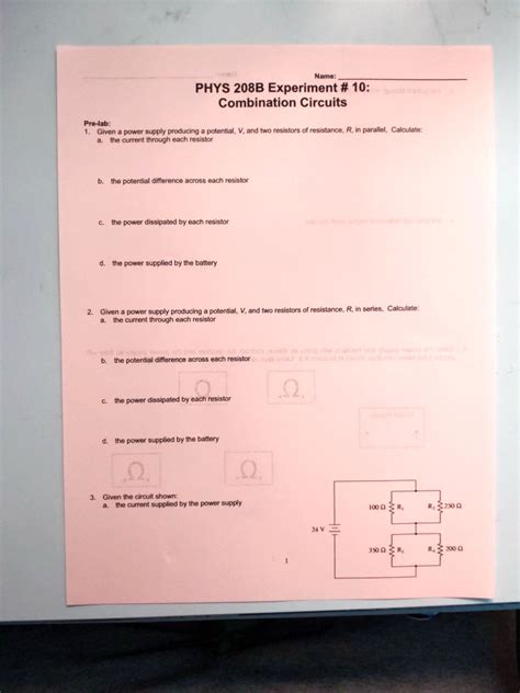 Series Parallel Combination Circuits Lab 100 Circuit Diagram