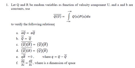 Solved 1 Let Q And R Be Random Variables As Function Of Chegg Com