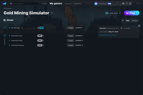 Gold Mining Simulator Cheats And Trainer For Steam Trainers WeMod Community