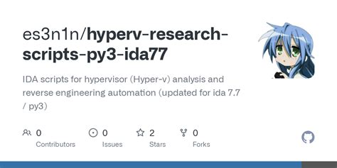 github es3n1n hyperv research scripts py3 ida77 ida scripts for hypervisor hyper v analysis