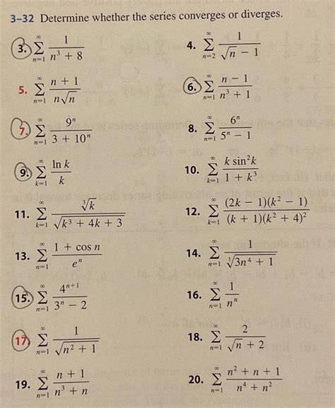 solved 3 32 determine whether the series converges or