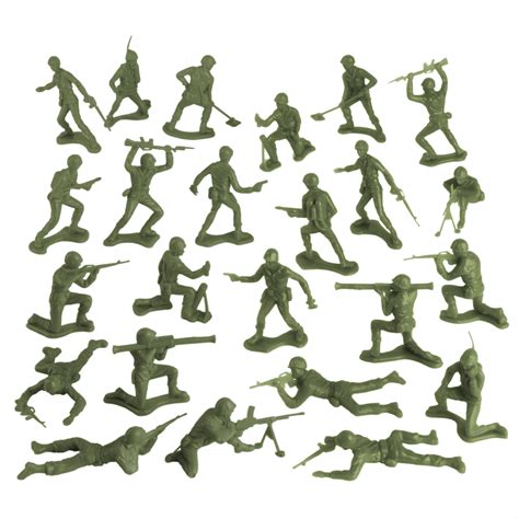 Timmee Plastic Army Men Od Green 24pc Toy Soldier Figures Made In Usa
