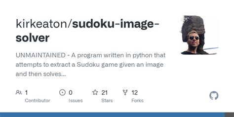 GitHub Kirkeaton Sudoku Image Solver UNMAINTAINED A Program