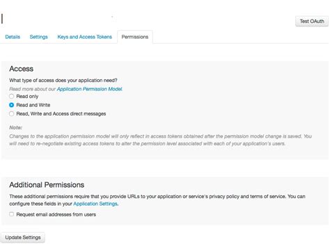 Javascript How To Request Write Permission Using Firebase Twitter