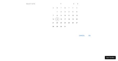 Calendar Forked Codesandbox