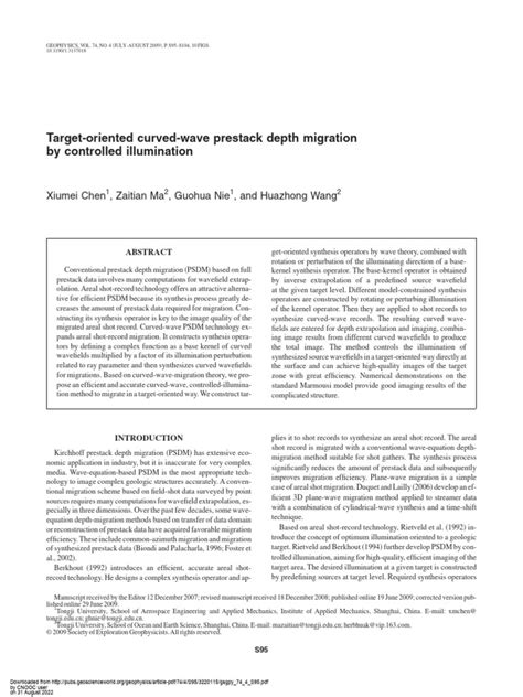 Target Oriented Curved Wave Prestack Depth Migration Pdf Curvature