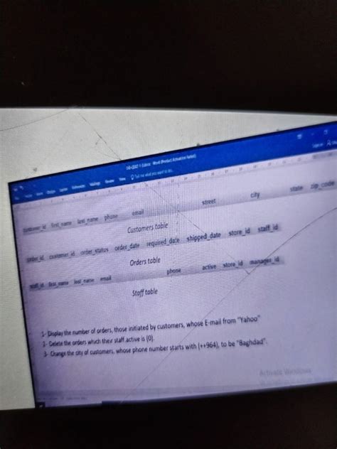 Solved 1 Display The Number Of Orders Those Initiated By