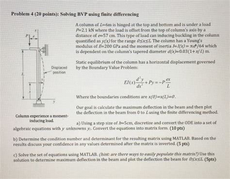Solved Problem 4 20 Points Solving Bvp Using Finite