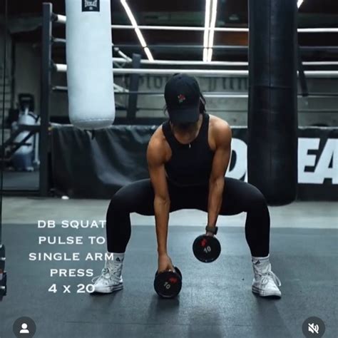 Dumbbell Squat Pulse To Single Arm Press By Deanna B Exercise How To