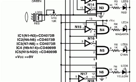 Color Sensor Scheme Electronic Schematic Diagram
