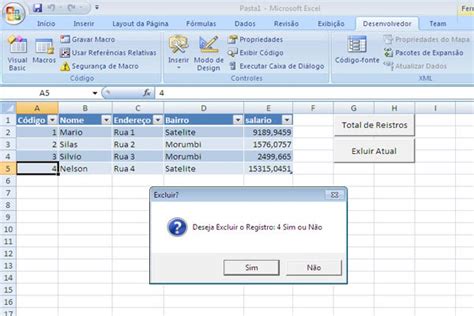 excel vba e project vba como excluir o registro atual em vba
